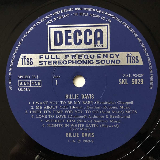 Billie Davis for sale | elvinyl