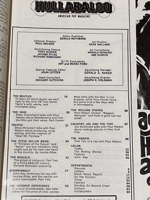 HULLABALOO Magazine - February 1969 Vol. 4 #5 BEATLES Who ROLLING ...
