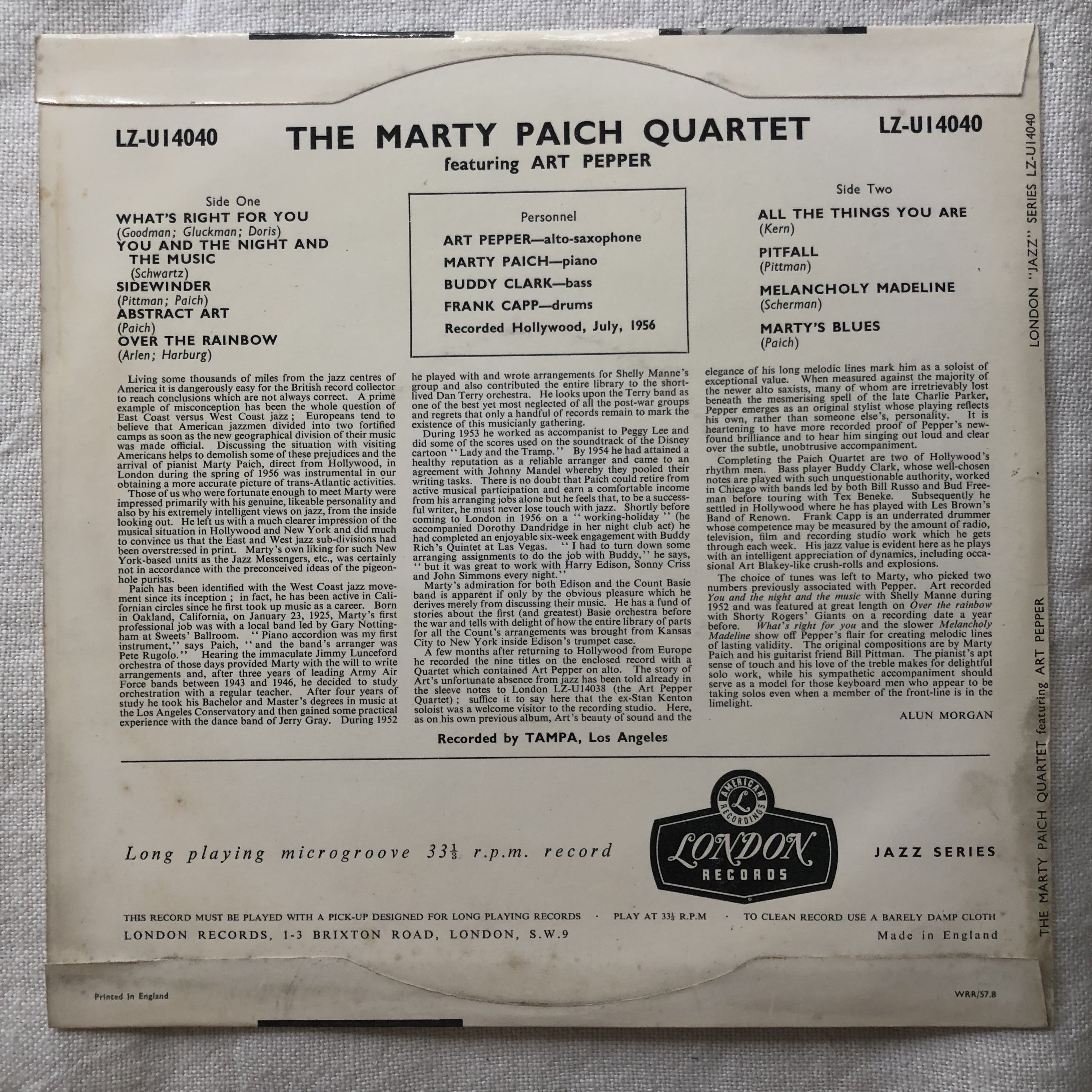 The Marty Paich Quartet for sale | elvinyl