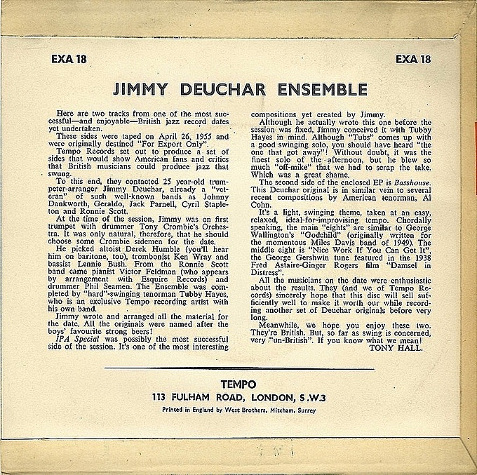 Jimmy Deuchar Ensemble for sale | elvinyl